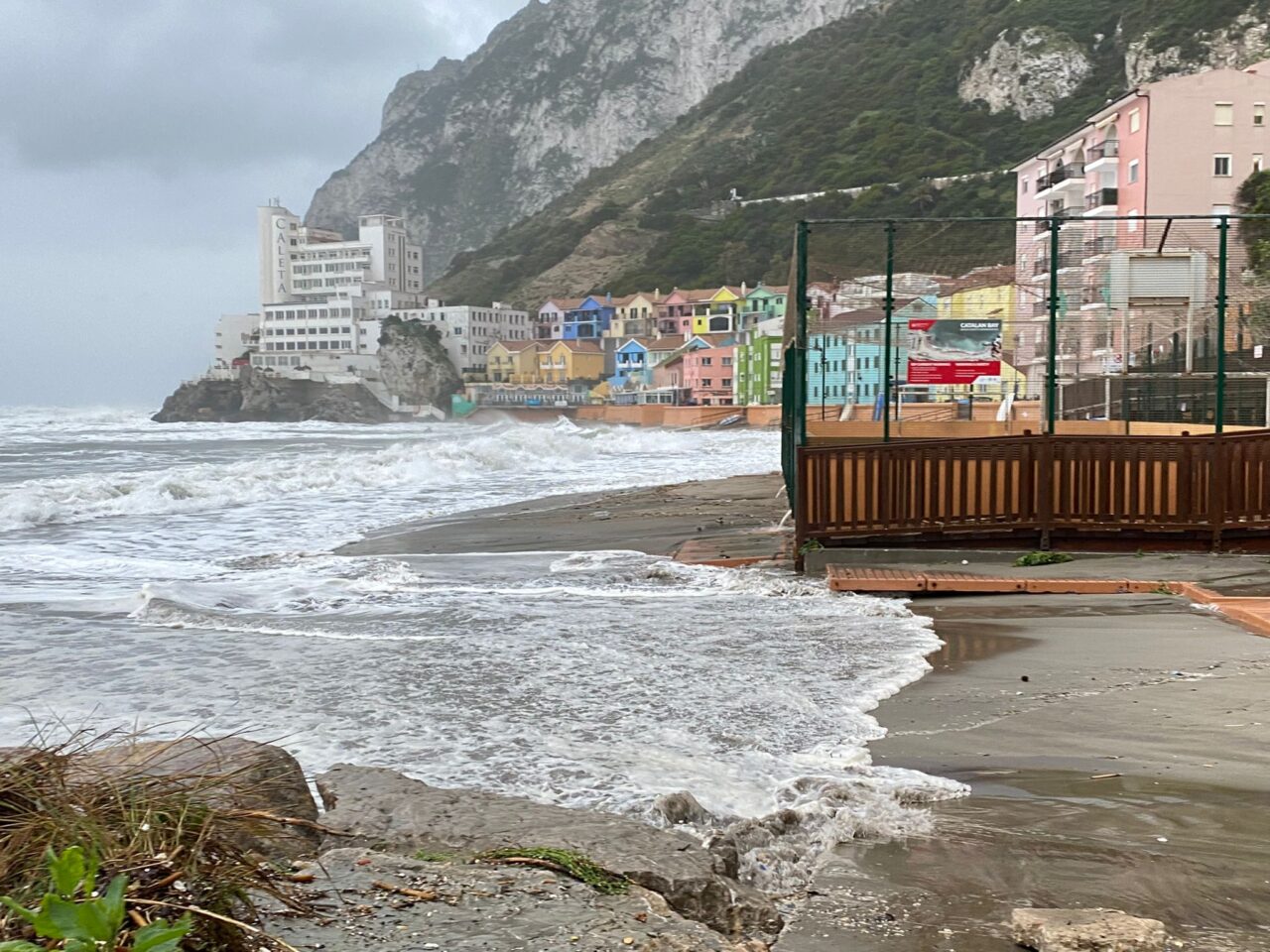 Storm swells batter Gibraltar and La Linea coastlines