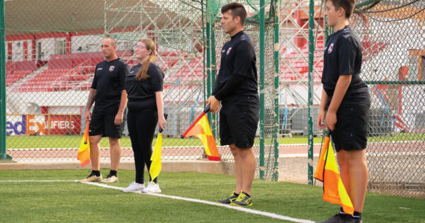 Refs get ready to go