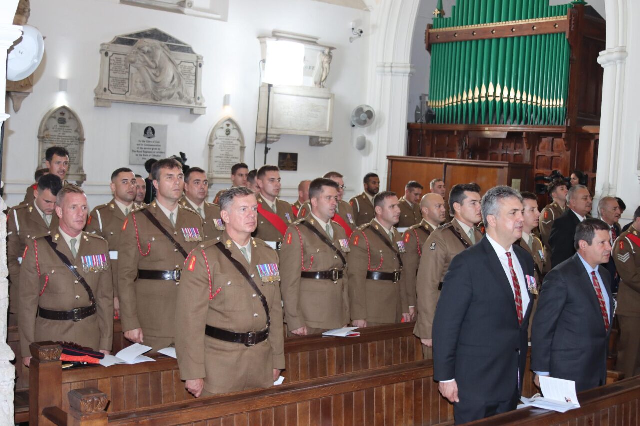 Laying up of the old Royal Gibraltar Regiment Colours