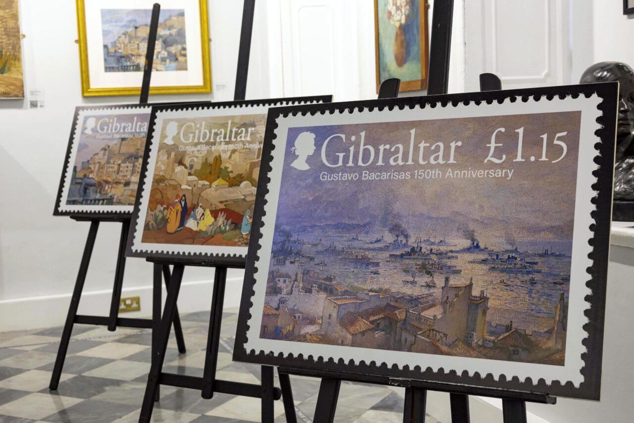 Gustavo Bacarisas stamps are last issued by Gib with Queen's profile