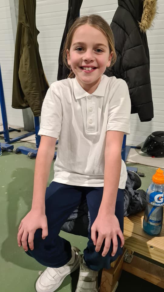 Katie, 8, passes RGP fitness test