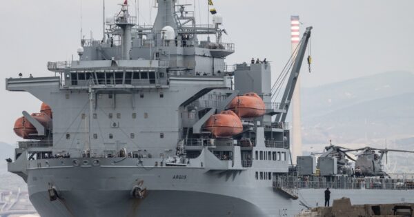 Royal Navy ships bound for Israel support operation dock in Gibraltar