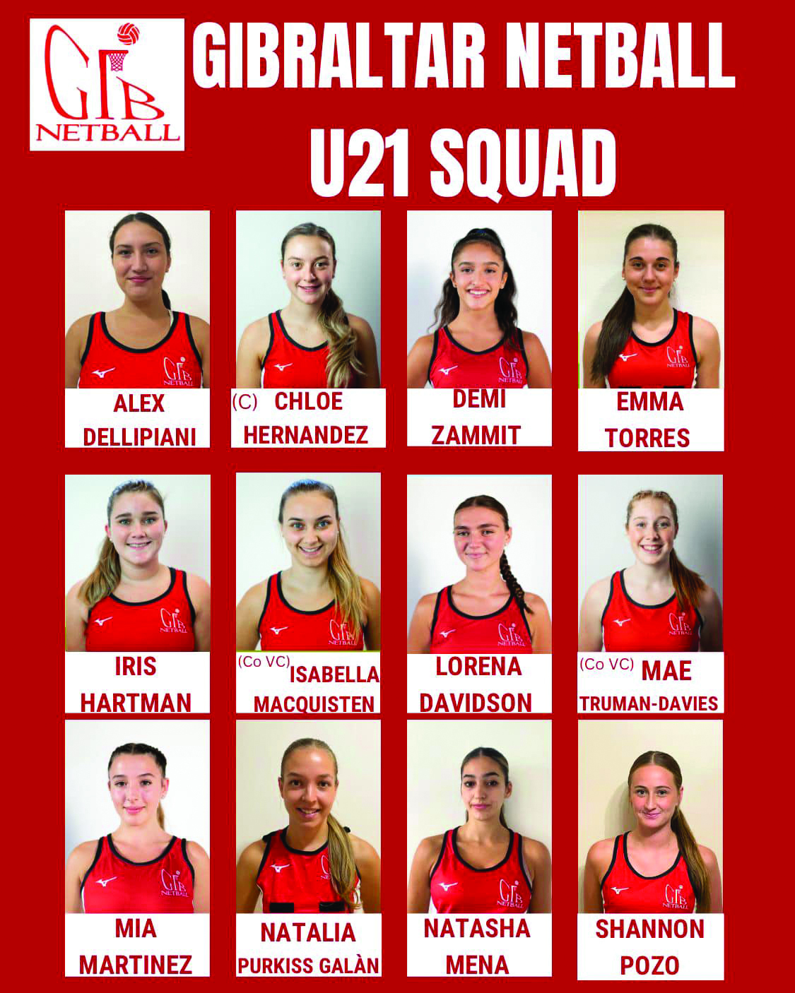 Gibraltar U21 ready for Netball Europe