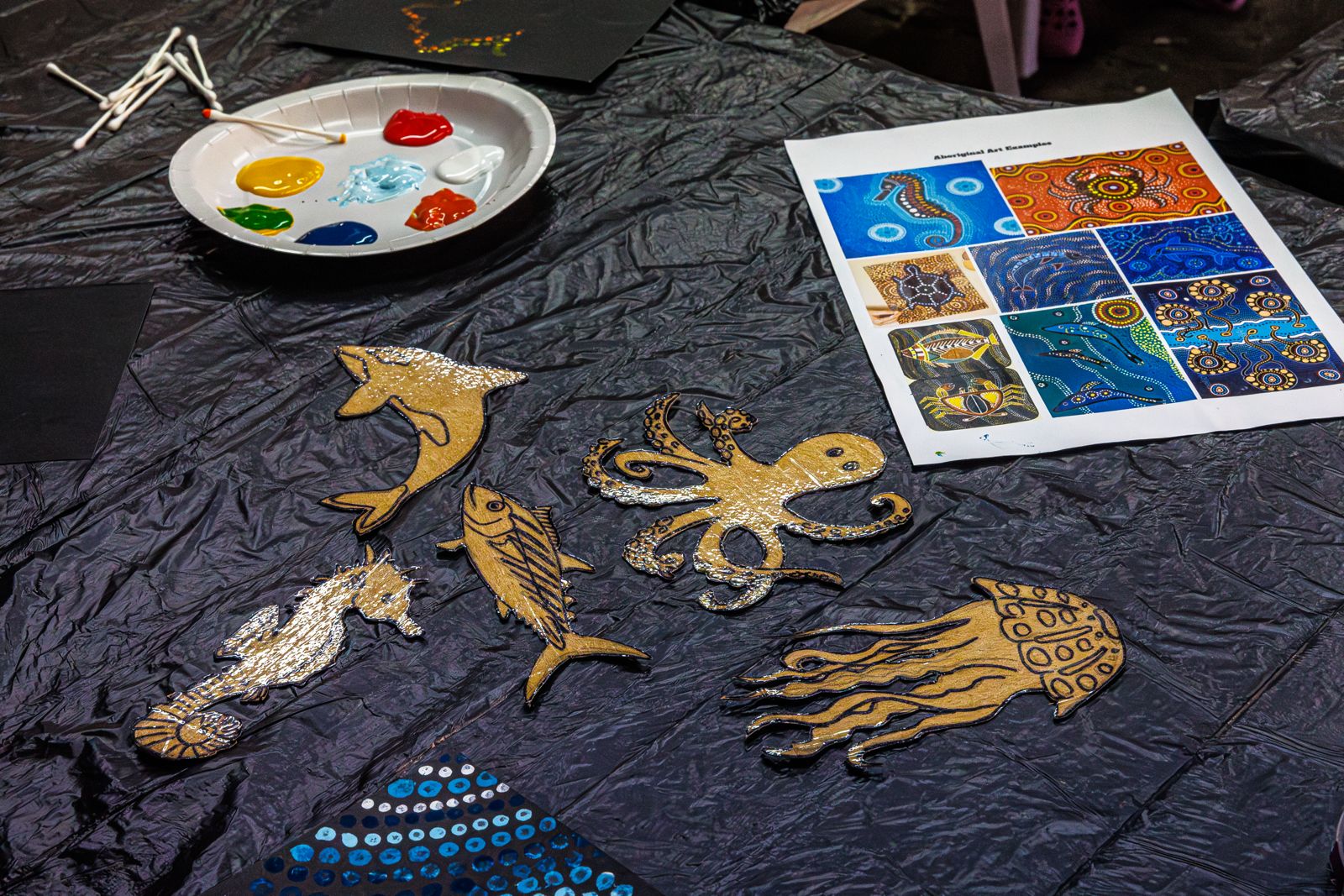 Children create aboriginal art in fun workshop