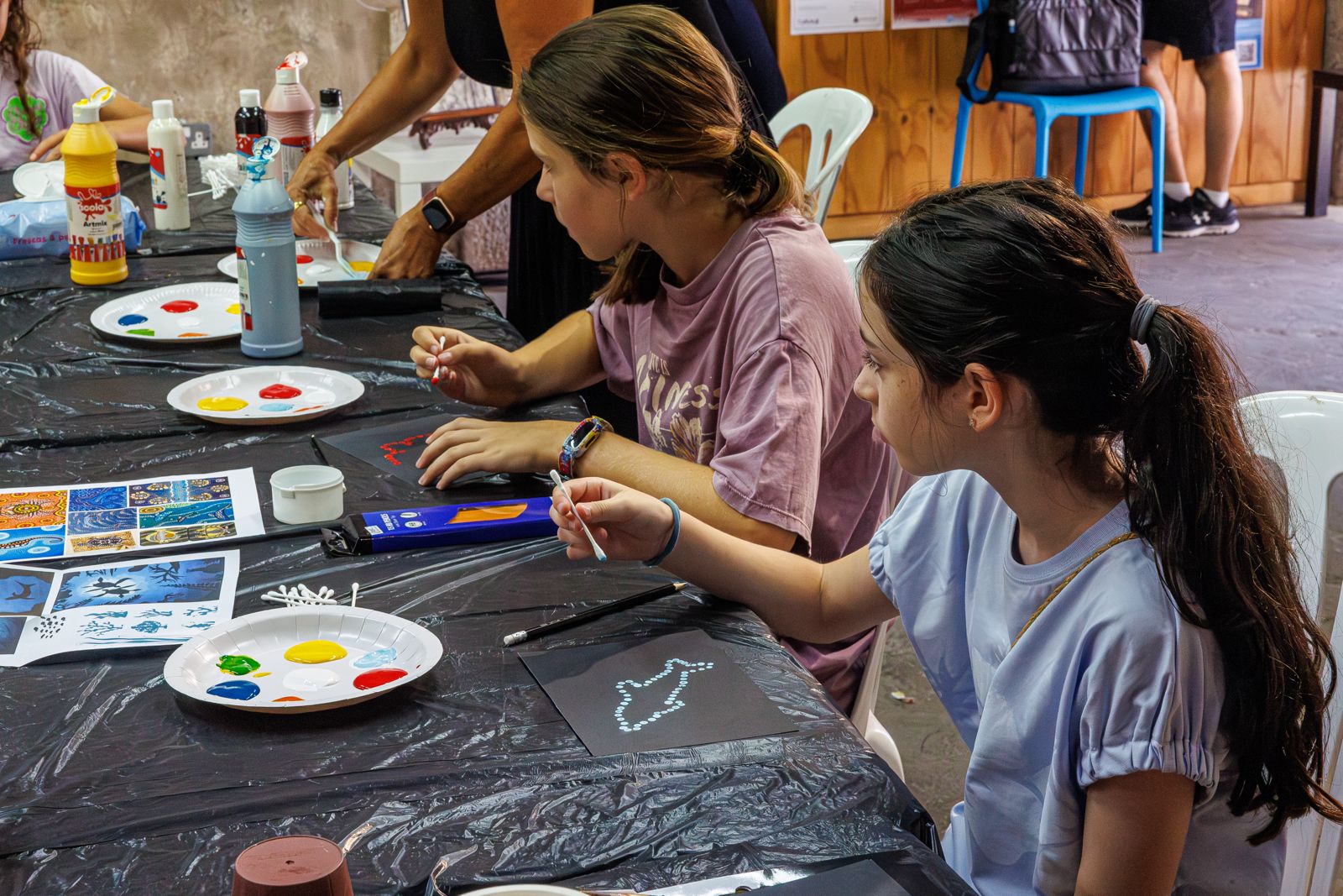 Children create aboriginal art in fun workshop