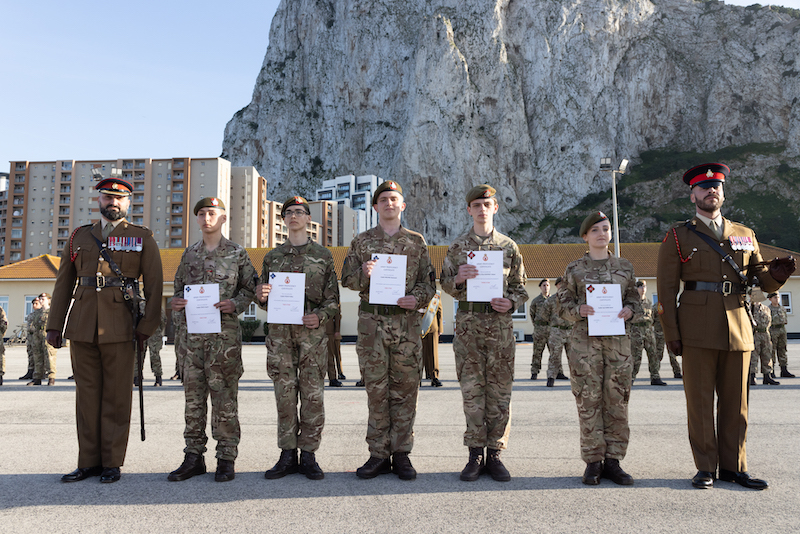 Royal Gibraltar Regiment Cadet Force holds pass out parade