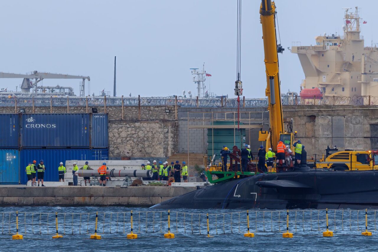 Astute-class nuclear powered submarine sails back into port