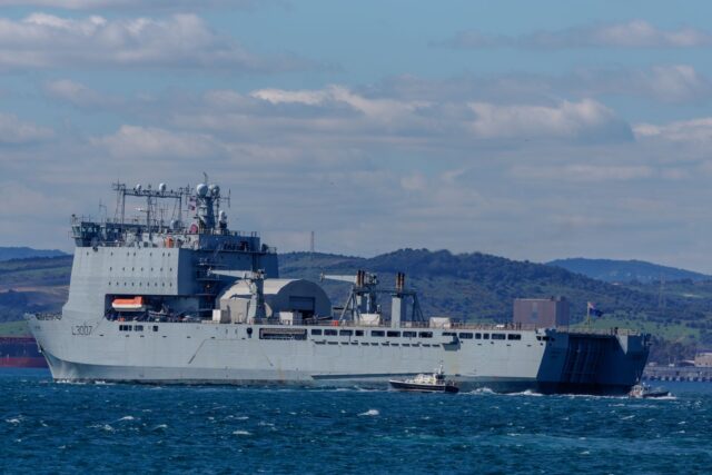 HMS Dragon stops in Gib for stores and personnel on its way to Eastern Med