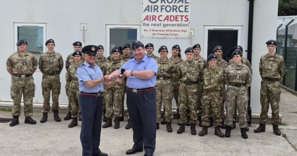 Warrant Officer Paul Llanelo receives The Cadet Forces Medal.