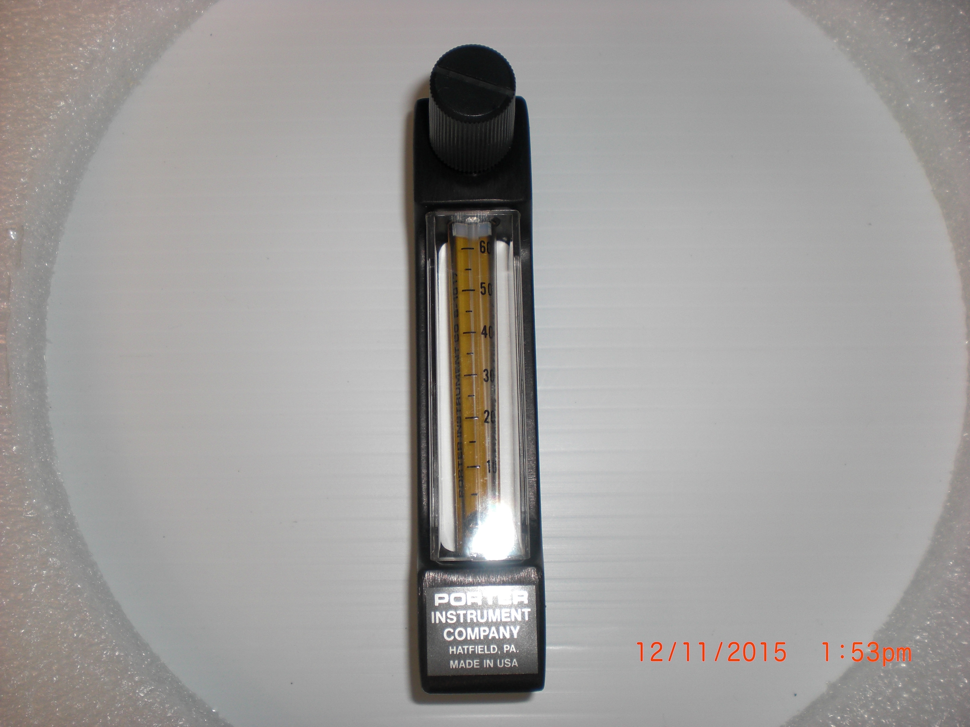 Flowmeter PORTER INSTRUMENT 083937-000 rotometer 0-60 LPM /20PSI N2 ...