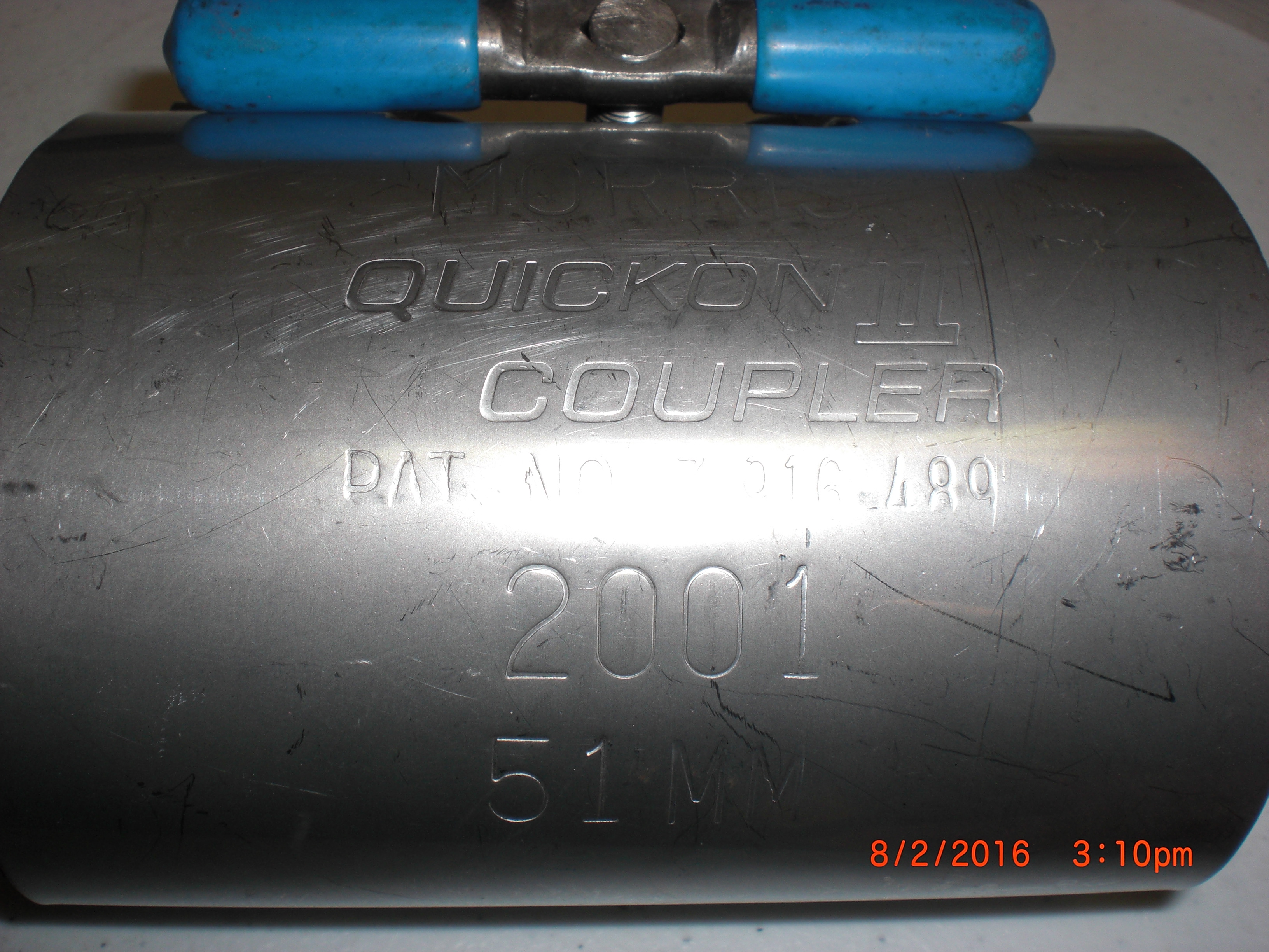 Pipe coupler SS 51mm 2in MORRIS 2001 Quickon II | eBay