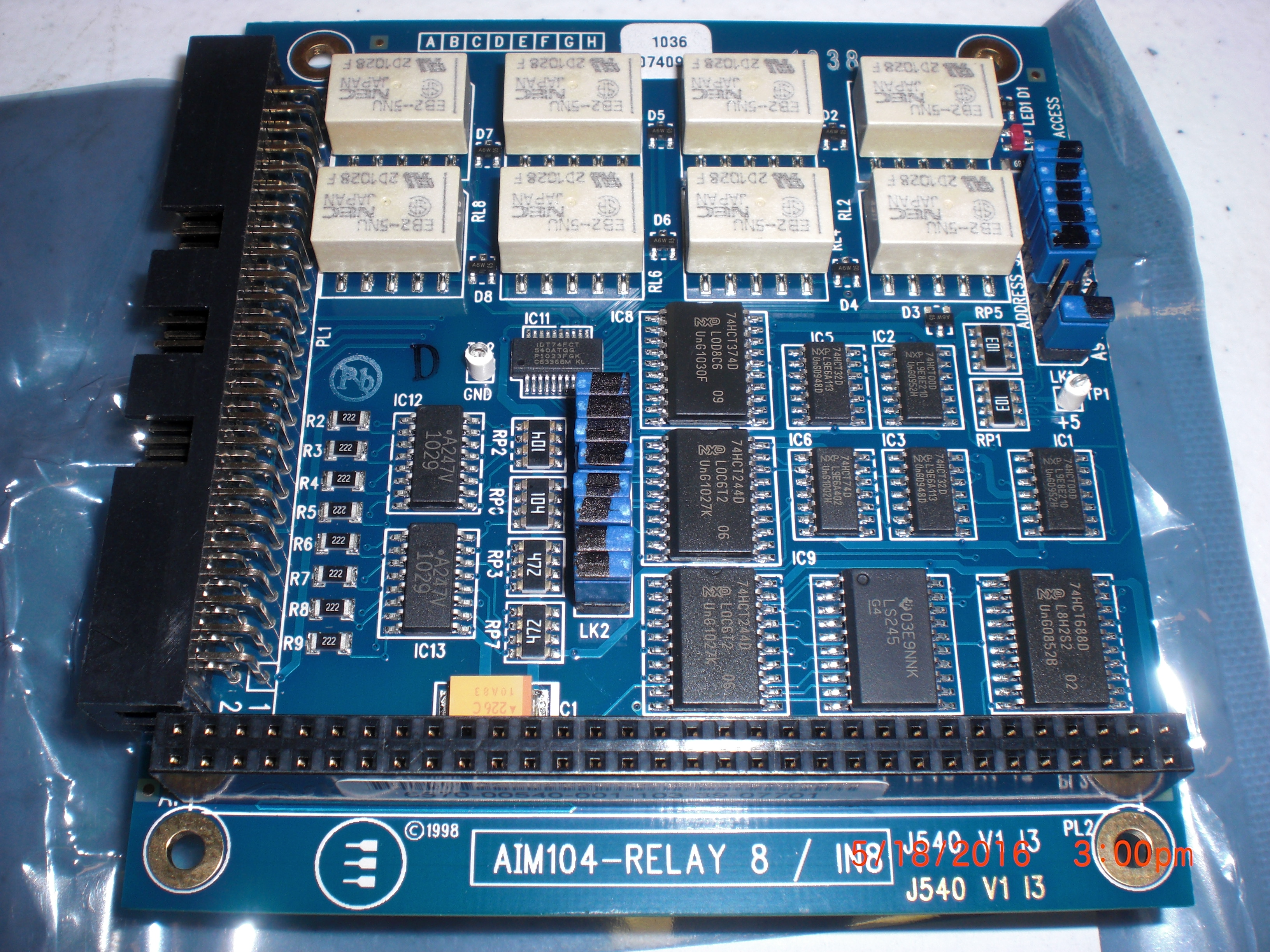 PCB Module 8 Changeover Relays 8 Opto-isolated Eurotech AIM104-RELAY8 ...