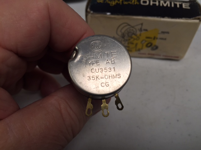 35k Ohm 2 Watt Potentiometer Long Shaft Ohmite Cu-3531 NOS 1 Pcs. for ...