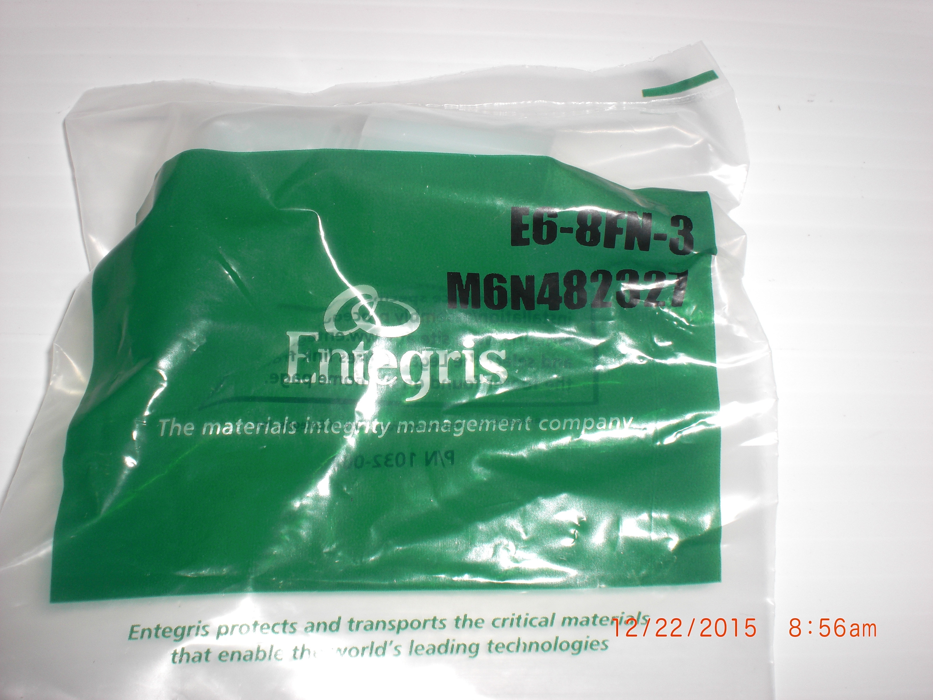 Fitting ENTEGRIS E6-8FN-3 ELBOW, 3/8"OD TUBE X 1/2"MNPT, PFA WITH PVDF ...