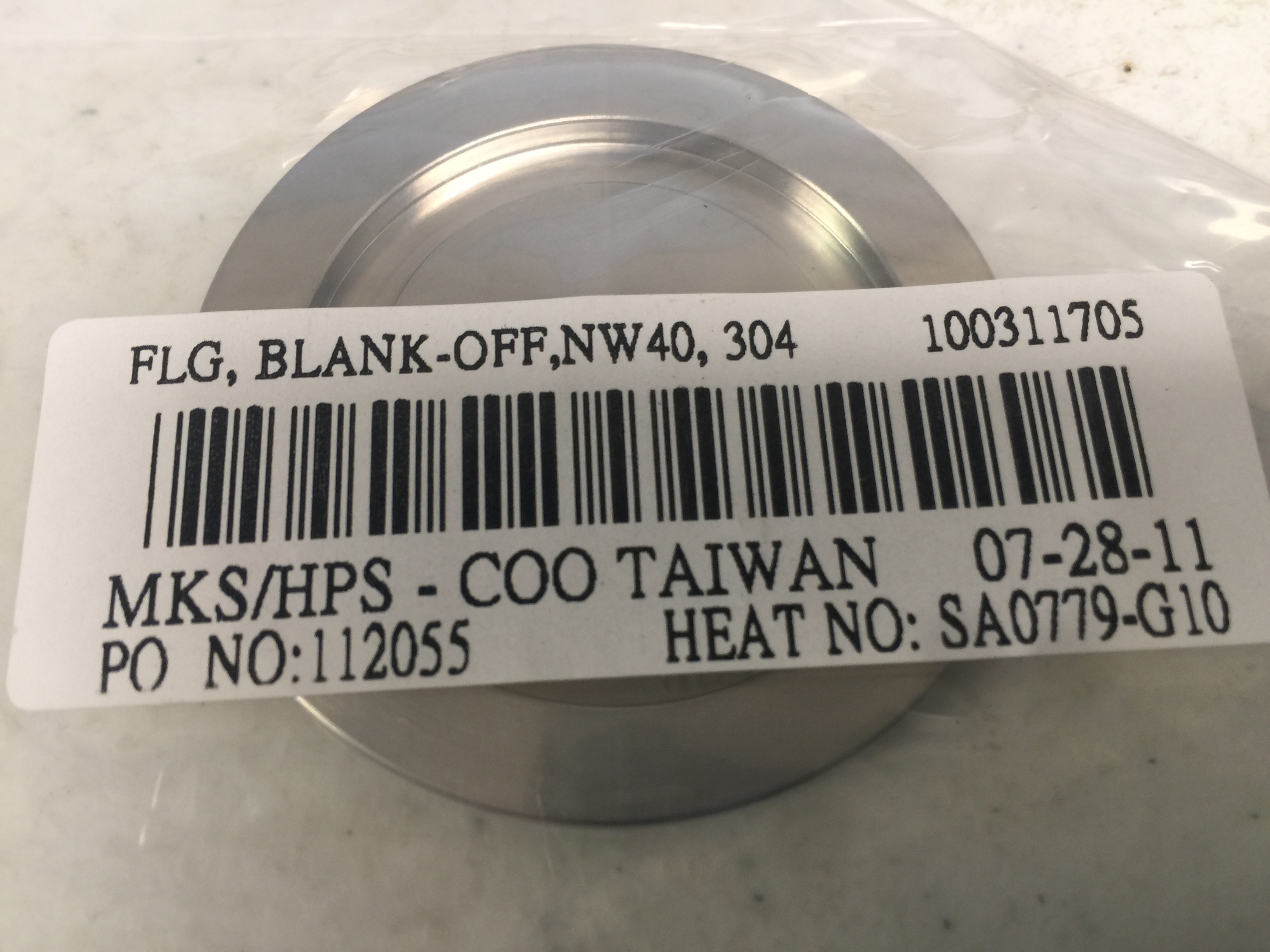 Fitting MKS NW40-304 FLG, BLANK-OFF (NEW) | eBay