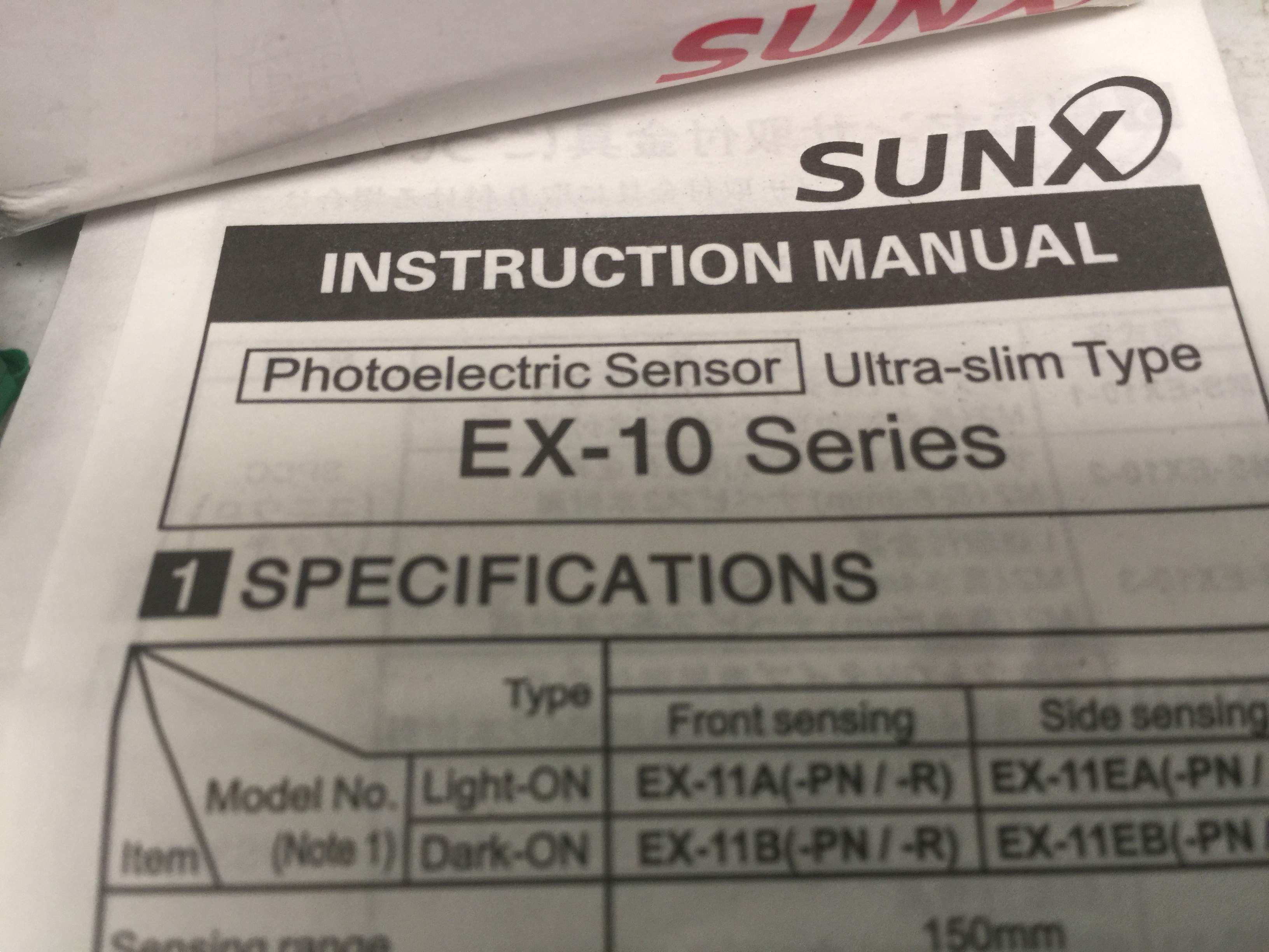 Sensor SUNX RX-LS200 ULTRA-SLIM TYPE PHOTOELECTRIC SENSOR EX-10 SERIES ...