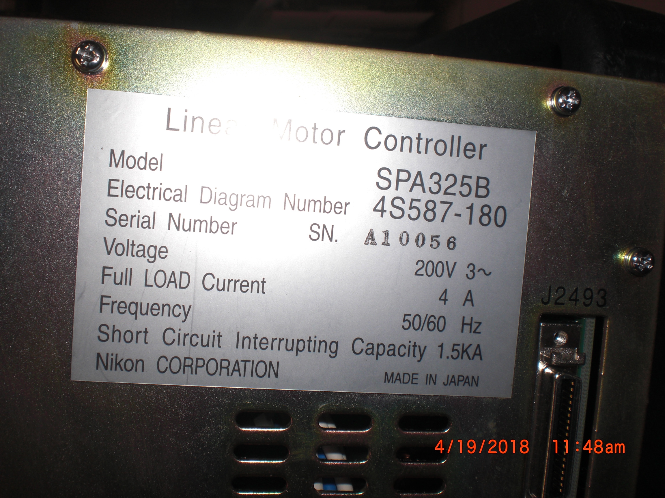 Controller NIKON SPA325B Linear Motor C 4S587-180 NSR-S204B | eBay