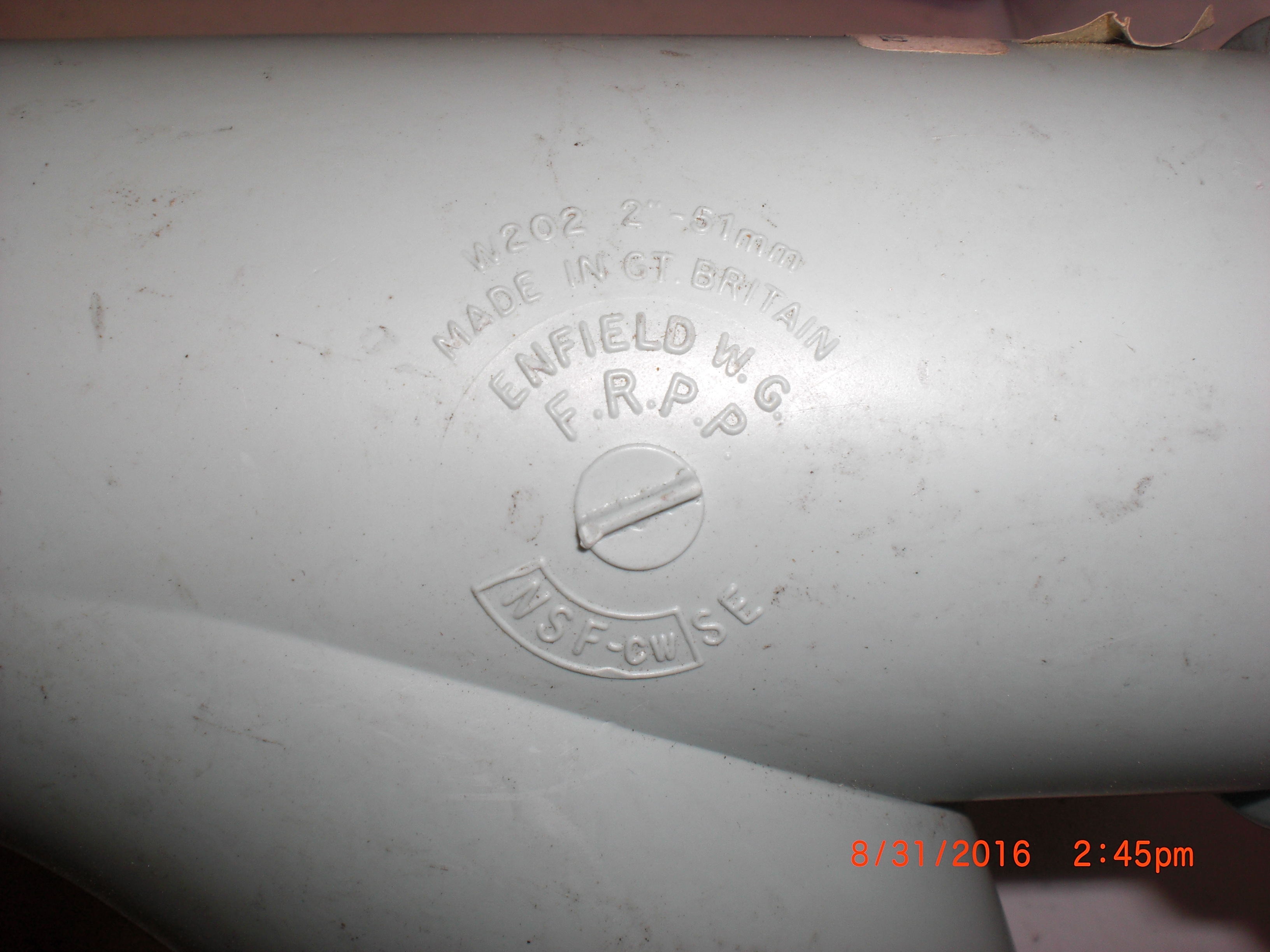 ENFIELD W202 NSF-CW SE LABLINE 2" CLEANOUT TEE FRRP ACID WASTE FITTING ...