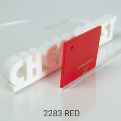 Home 177 48" X 96" RED 2283 CHEMCAST ACRYLIC SHEET CAST PAPER MASKING