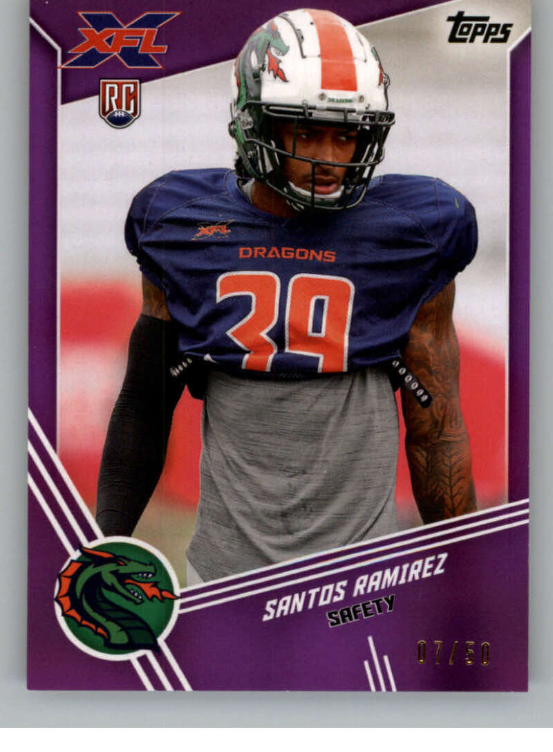 2020 Topps XFL PURPLE Football Trading Cards Pick From List Read ...