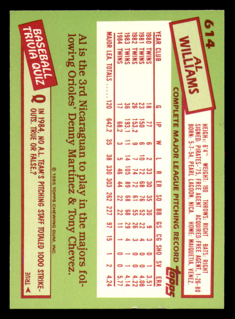 1985 Topps Tiffany Set Break 600-792 * Pick Your Card * Front and Back ...
