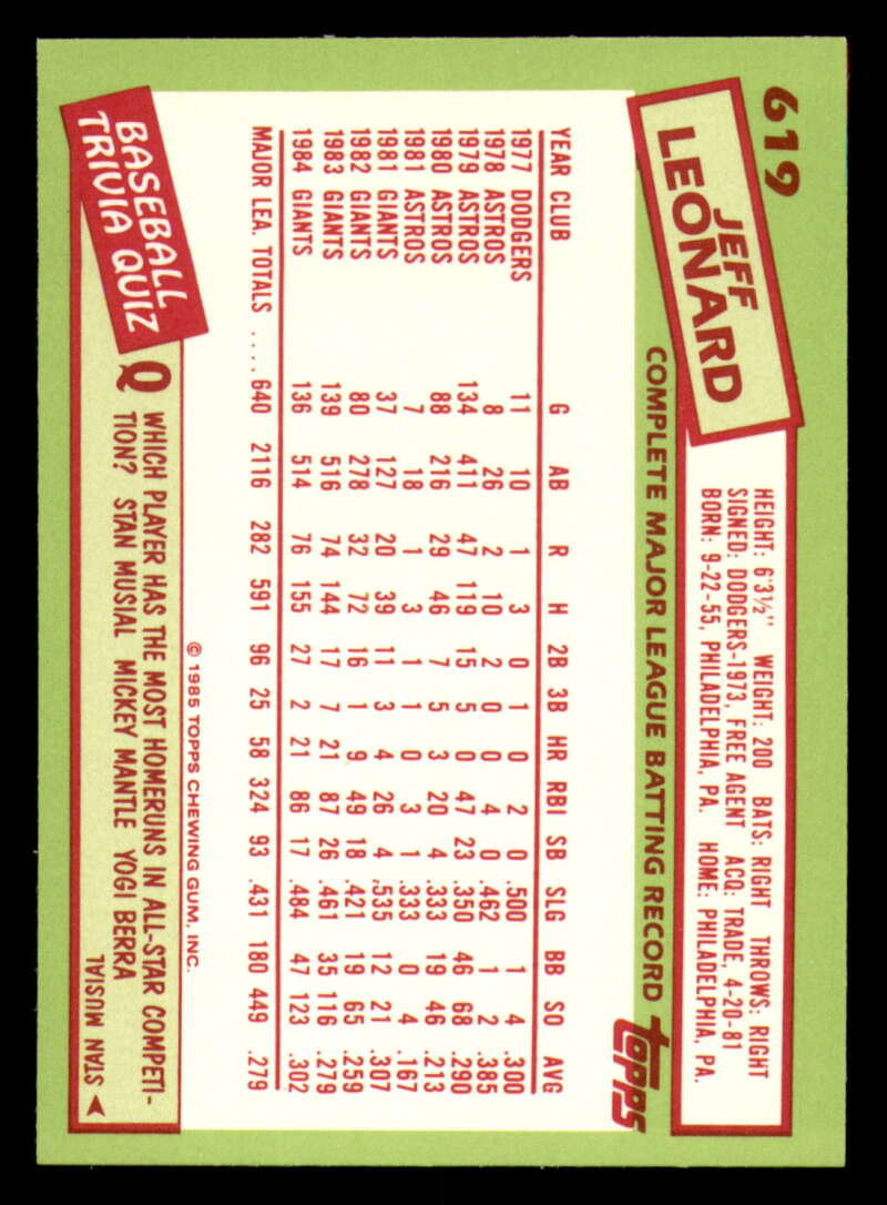1985 Topps Tiffany Set Break 600-792 * Pick Your Card * Front and Back ...