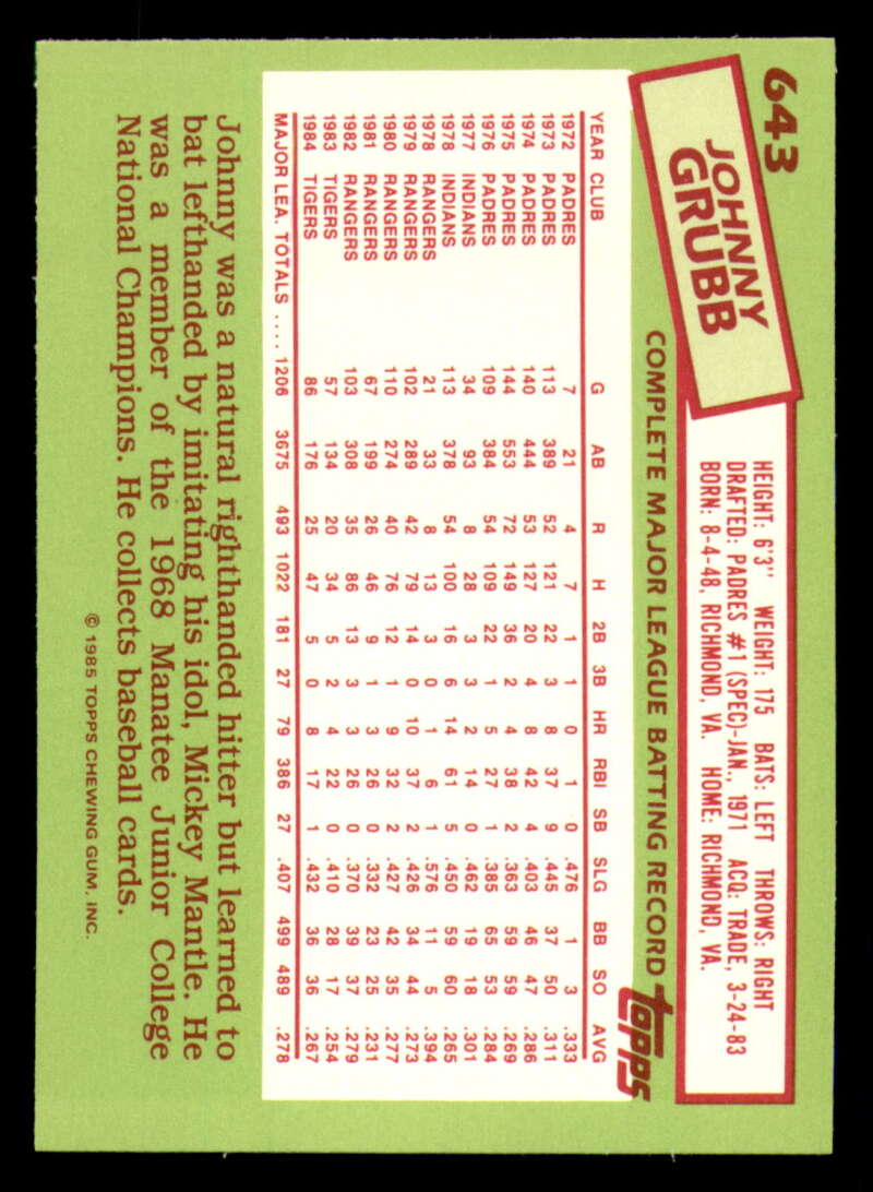 1985 Topps Tiffany Set Break 600-792 * Pick Your Card * Front and Back ...