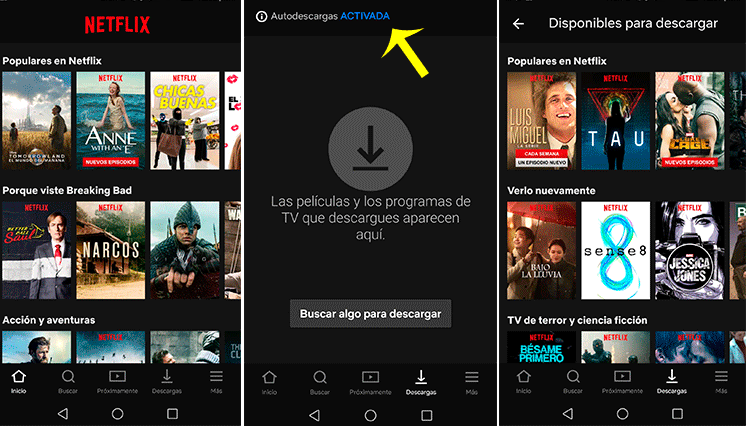Netflix: Descargar series y películas al celular | Aplicación | Android ...
