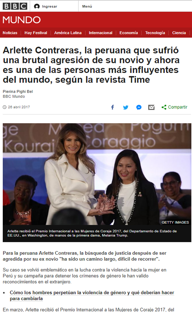 El día que la BBC dio a conocer al mundo el caso Arlette Contreras ...