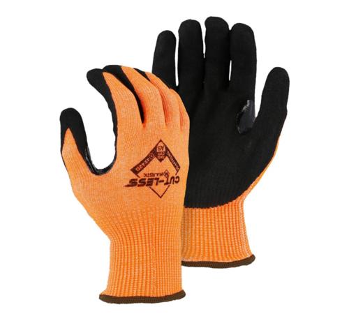 Majestic ANSI A5 13 Gauge Cut-Less Korplex Glove w/ Sandy Nitrile Palm ...