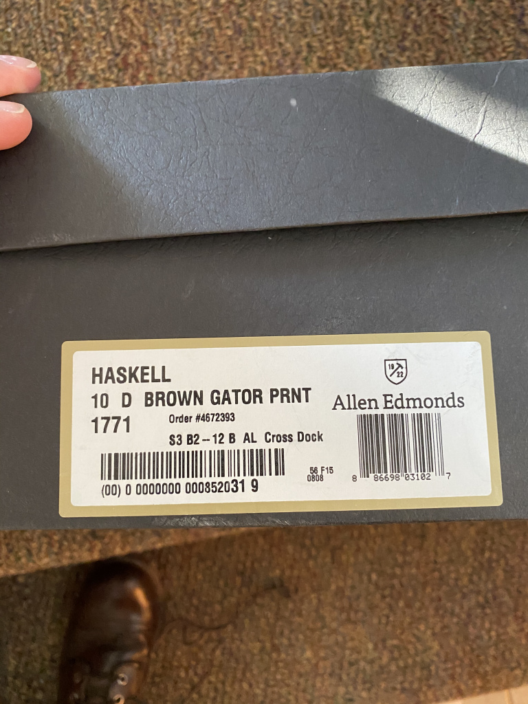 Allen Edmonds Haskell Golf Shoes - Brown Gator Print - Size 10 - For ...