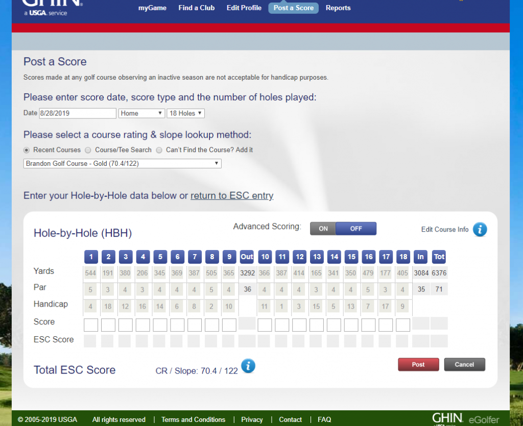 GHIN and adjusting for ESC - Rules of Golf and Etiquette - GolfWRX
