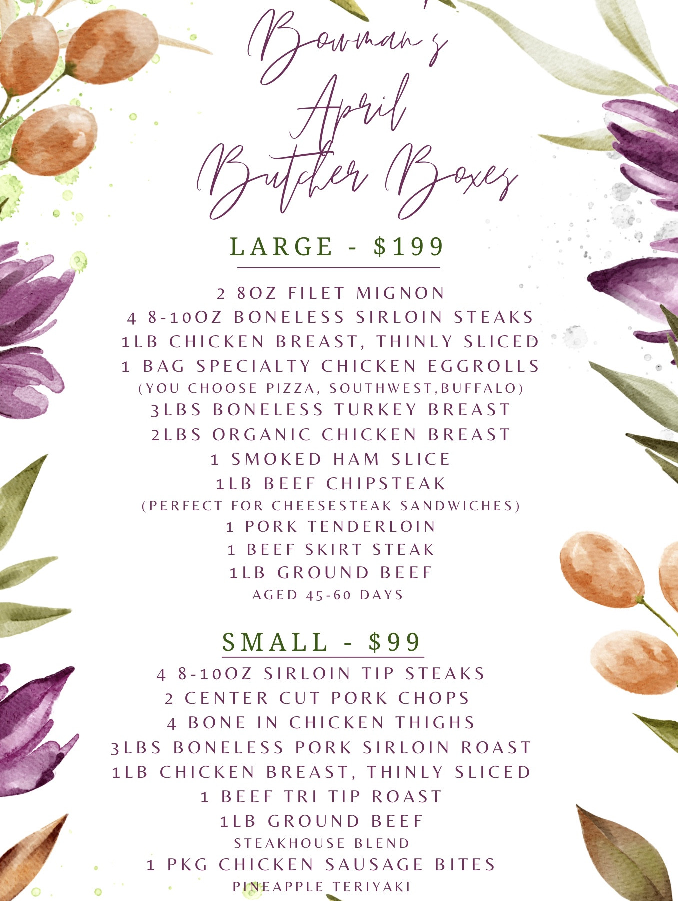 Butcher Boxes - Bowman's Butcher Shop