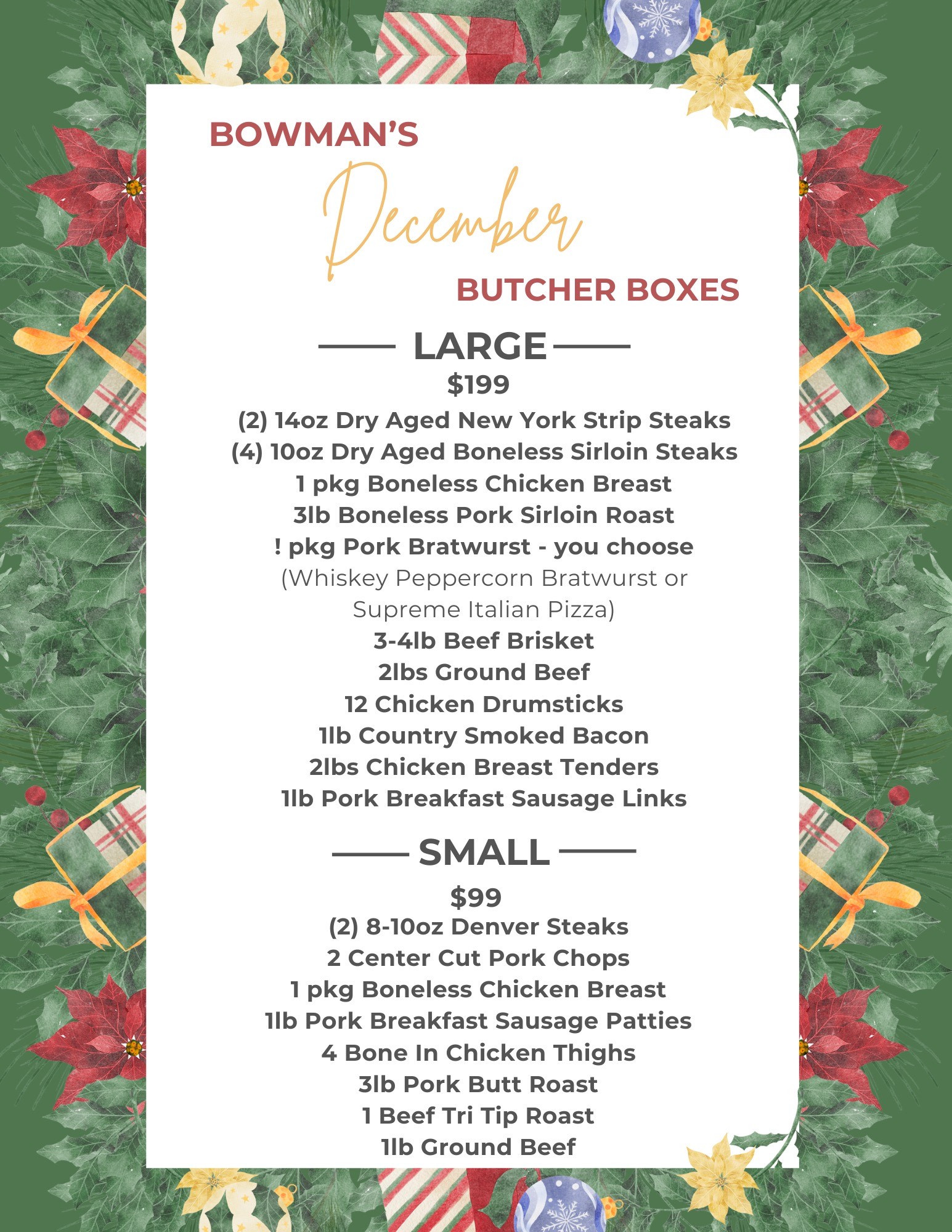 Butcher Boxes - Bowman's Butcher Shop