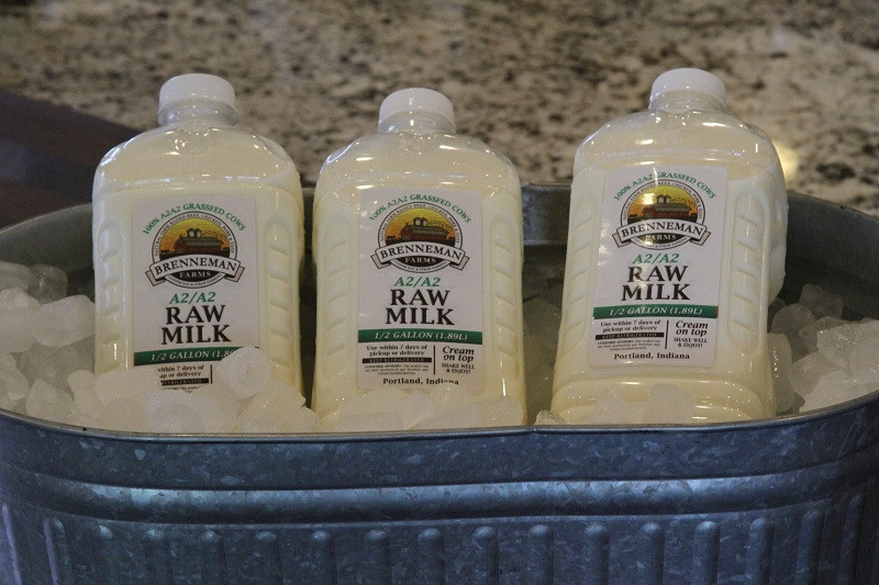 1/2 Gallon Whole Raw A2A2 Milk - plastic bottle - Brenneman Farms