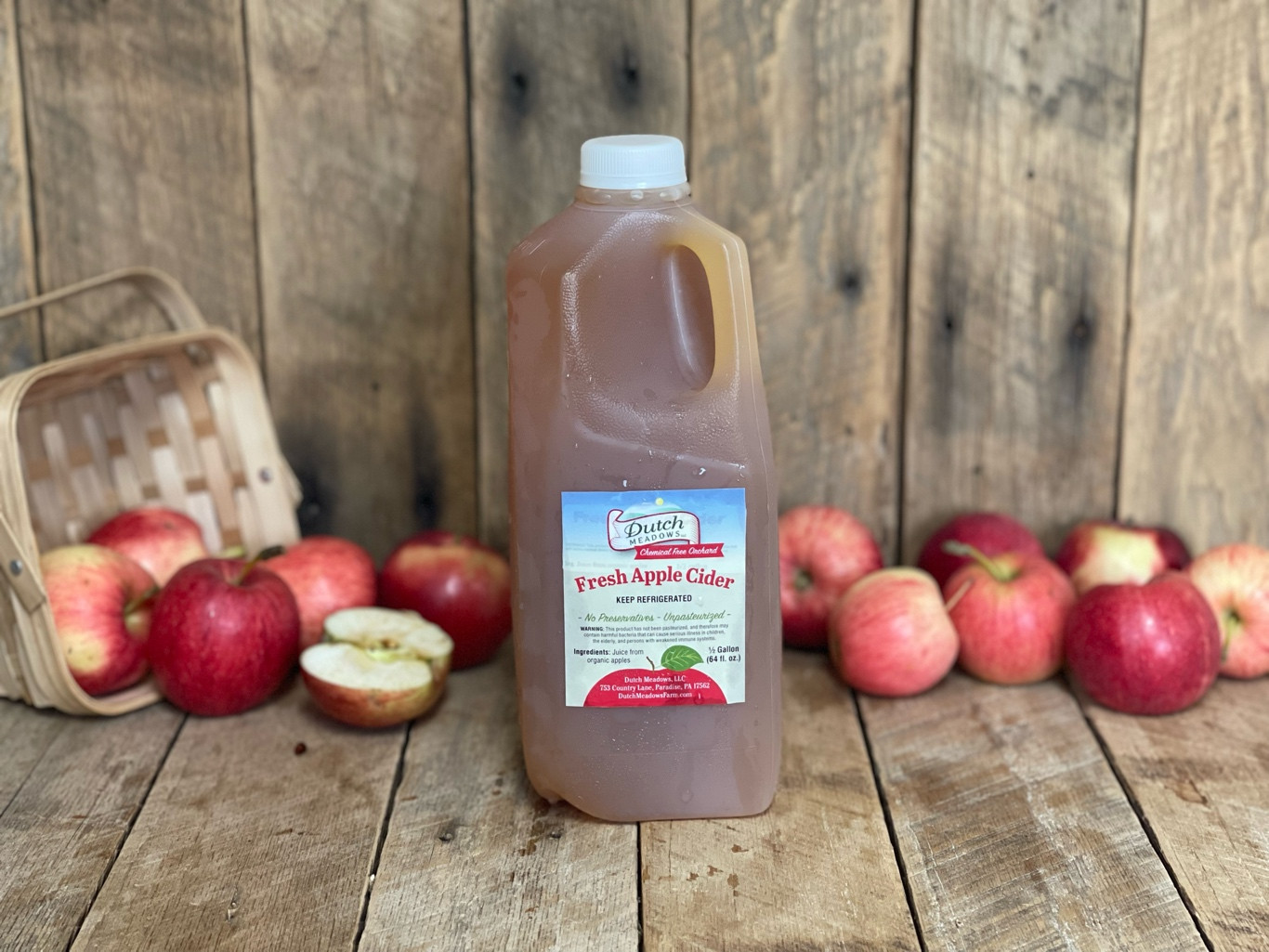 1 2 Gallon Apple Cider Unpasteurized Dutch Meadows Farm