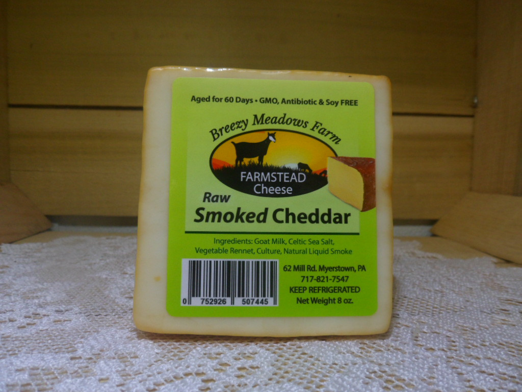 Goat Milk Cheese - Smoked Cheddar (8 Oz. Block) - HARMONY ACRES