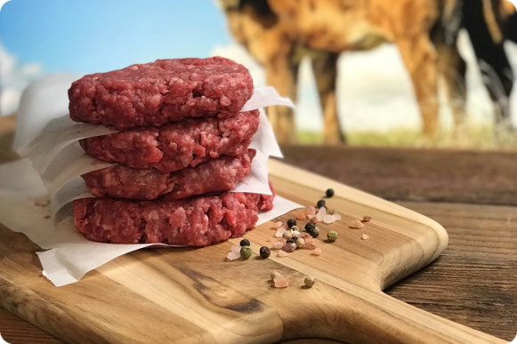 Beef - 6 oz. patties - HARMONY ACRES