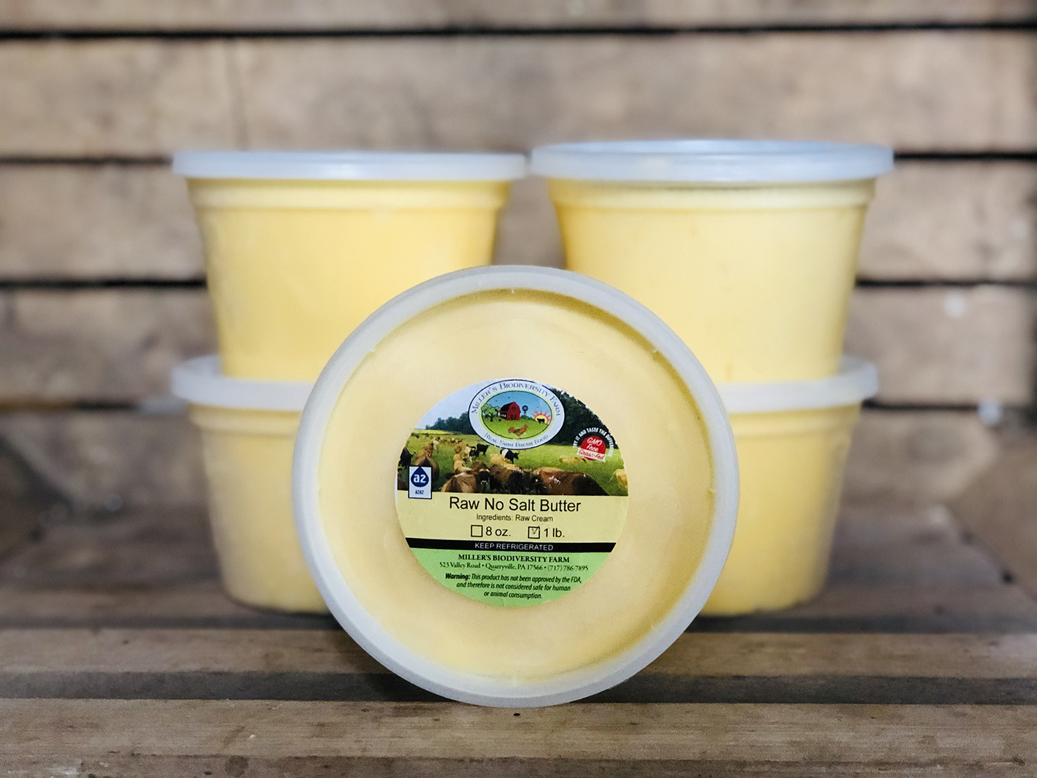 6 - 1lb Unsalted A2 Butter - Miller's Bio Farm