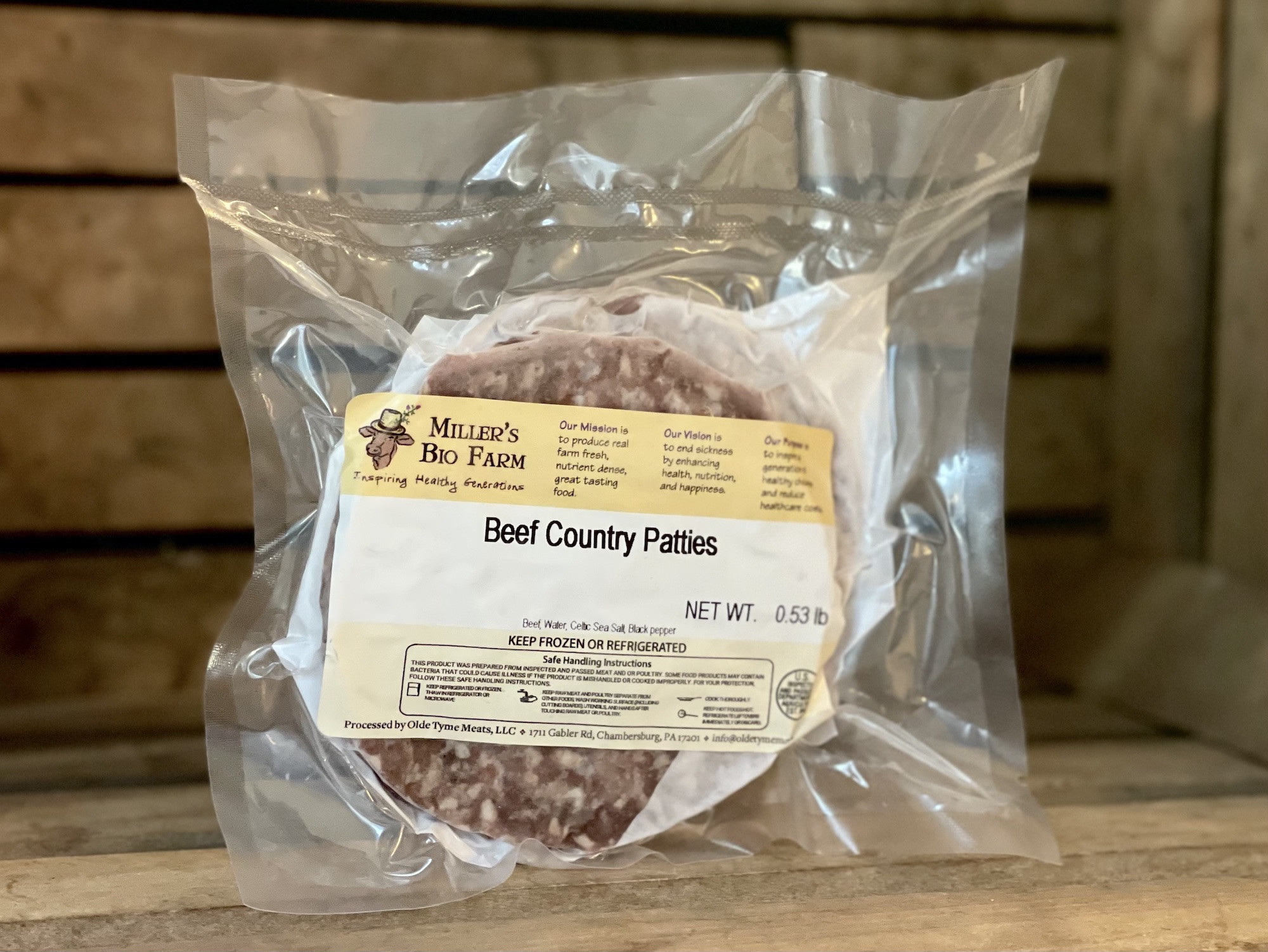 Grass-Fed Beef Country Sausage Patties - Miller's Bio Farm