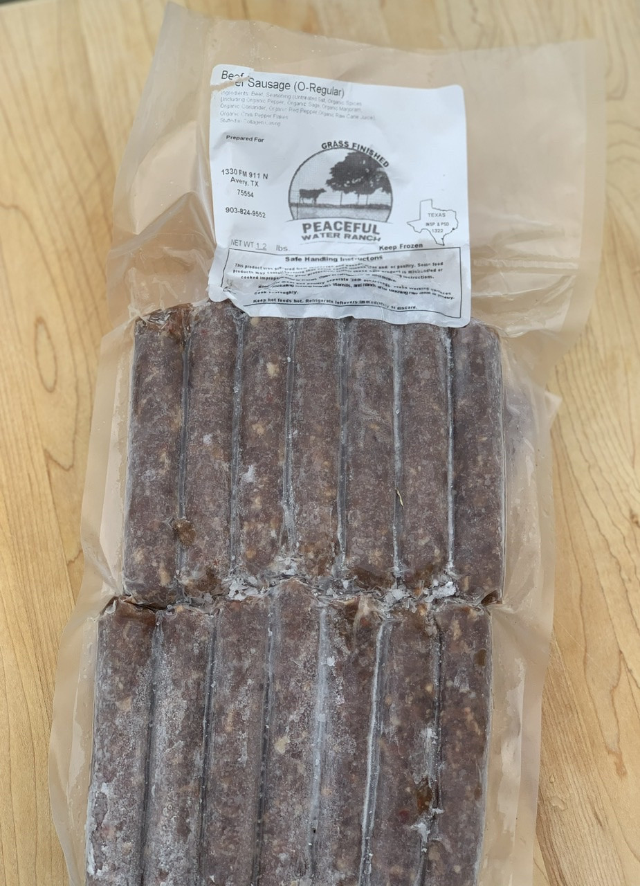 Beef Breakfast Sausage Links (O-Regular) - Peaceful Water Ranch