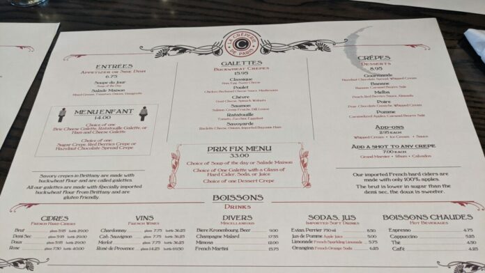 La Creperie de Paris Epcot Dining Review - Disney World Crepe ...