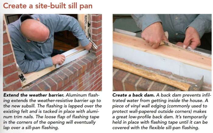 Flashing for window installed in double brick wall - GreenBuildingAdvisor
