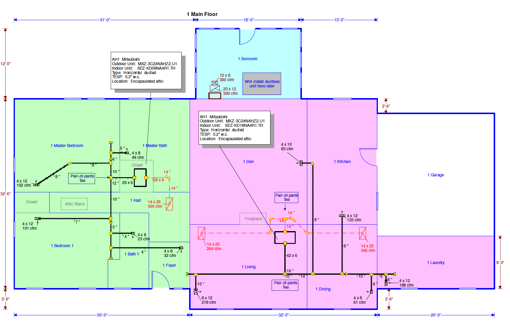Ductwork Layout Two Story Home