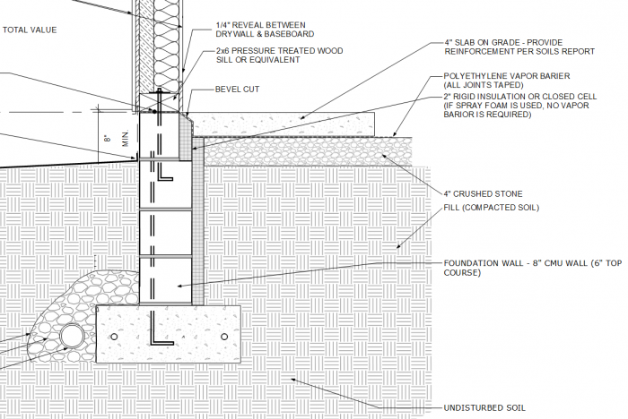 Block Stem Wall Slab W/ Limited Insulation Tapered Slab ...