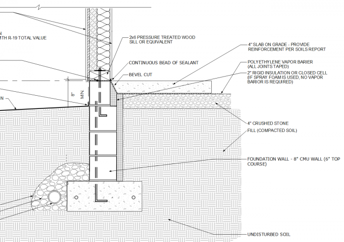 Block Stem Wall Slab W/ Limited Insulation Tapered Slab ...