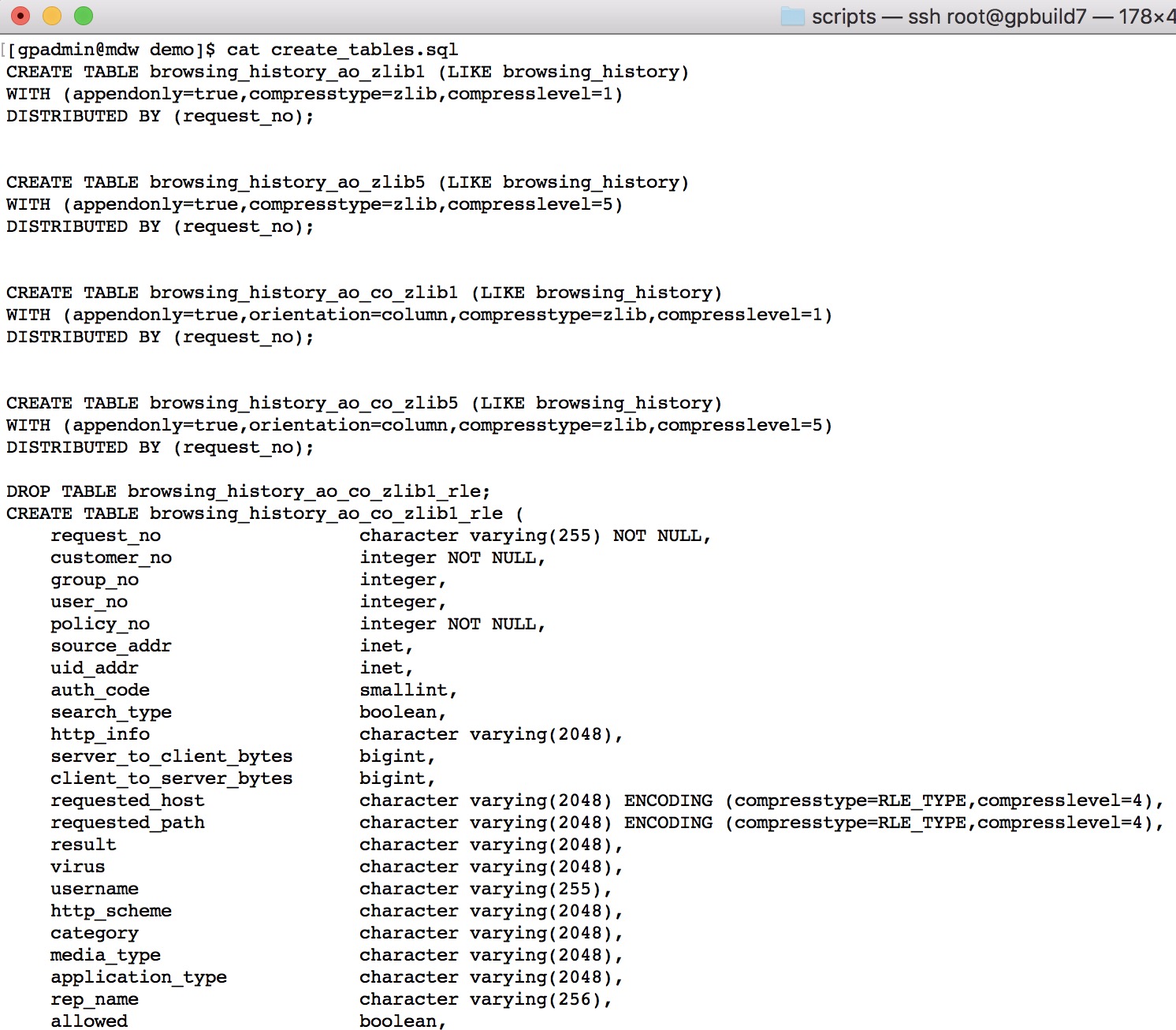 table_aos – Greenplum Database