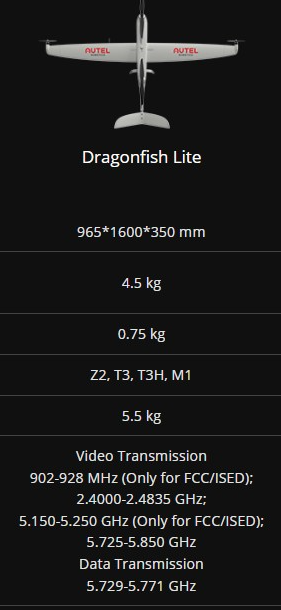 AUTEL DRAGONFISH LITE WITH Z2 CAMERA PAYLOAD