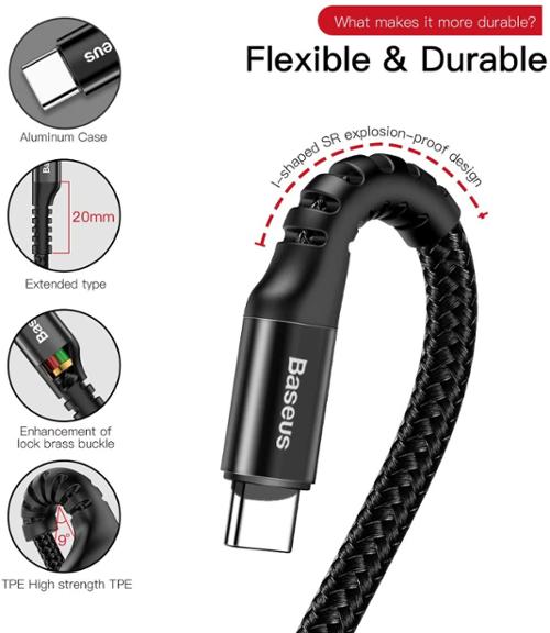 3FT COILED USB TO USB-C CABLE