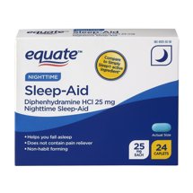 Equate Nighttime Sleep-aid Diphenhydramine Caplets, 25 Mg, 24 Ct